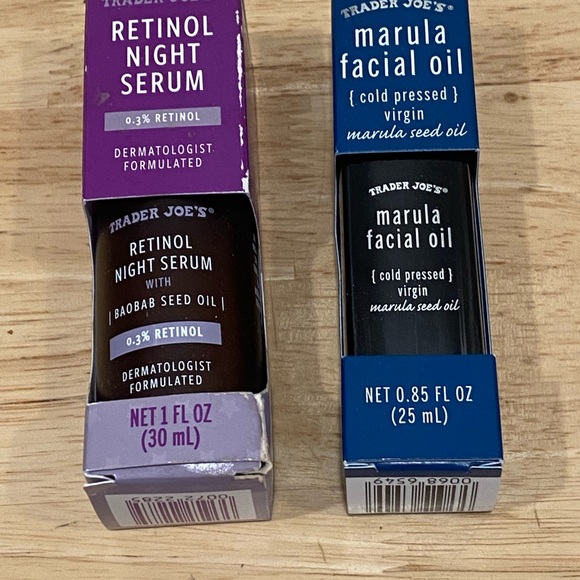 trader joe’s | Skincare | Trader Joes Set Of 2 Facial Oils Marula Facial Oil 1 Retinol Night ...